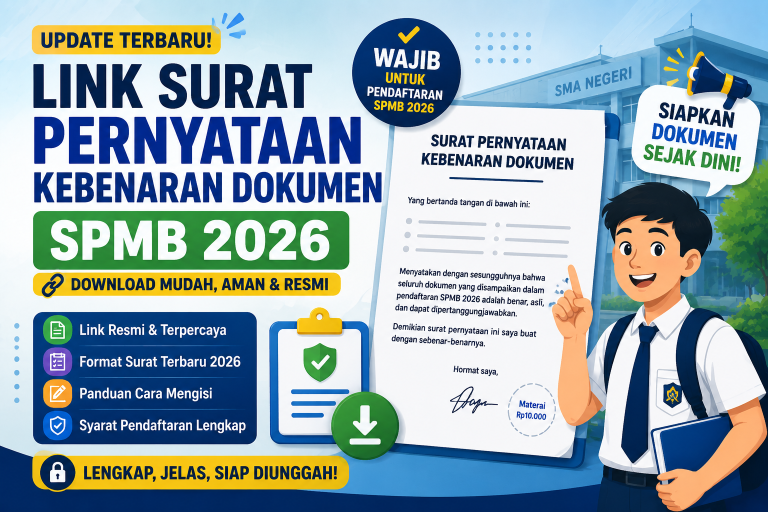 Link Surat Pernyataan Kebenaran Dokumen SPMB 2026 PDF, Cara Download ...